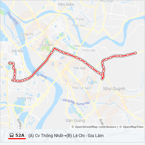 Lộ trình xe buýt 52A Công viên Thống Nhất đi Lệ Chi [Hà Nội] - Du Lịch ...