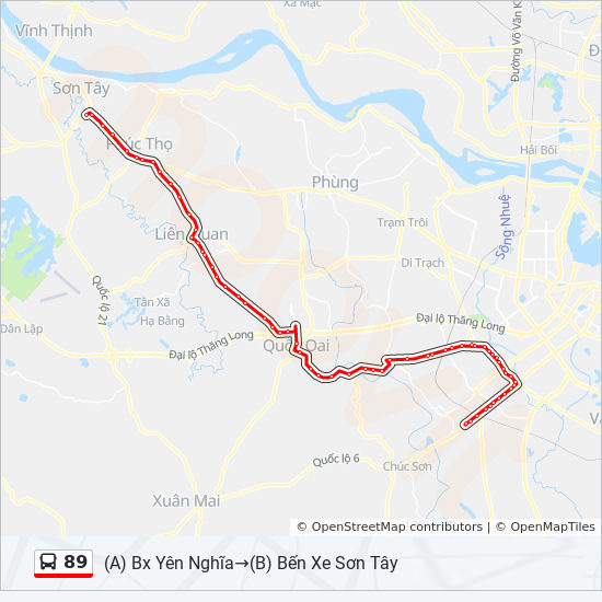 Lộ trình xe buýt 89 Bến xe Yên Nghĩa đi Thạch Thất [Hà Nội] - Du Lịch ...